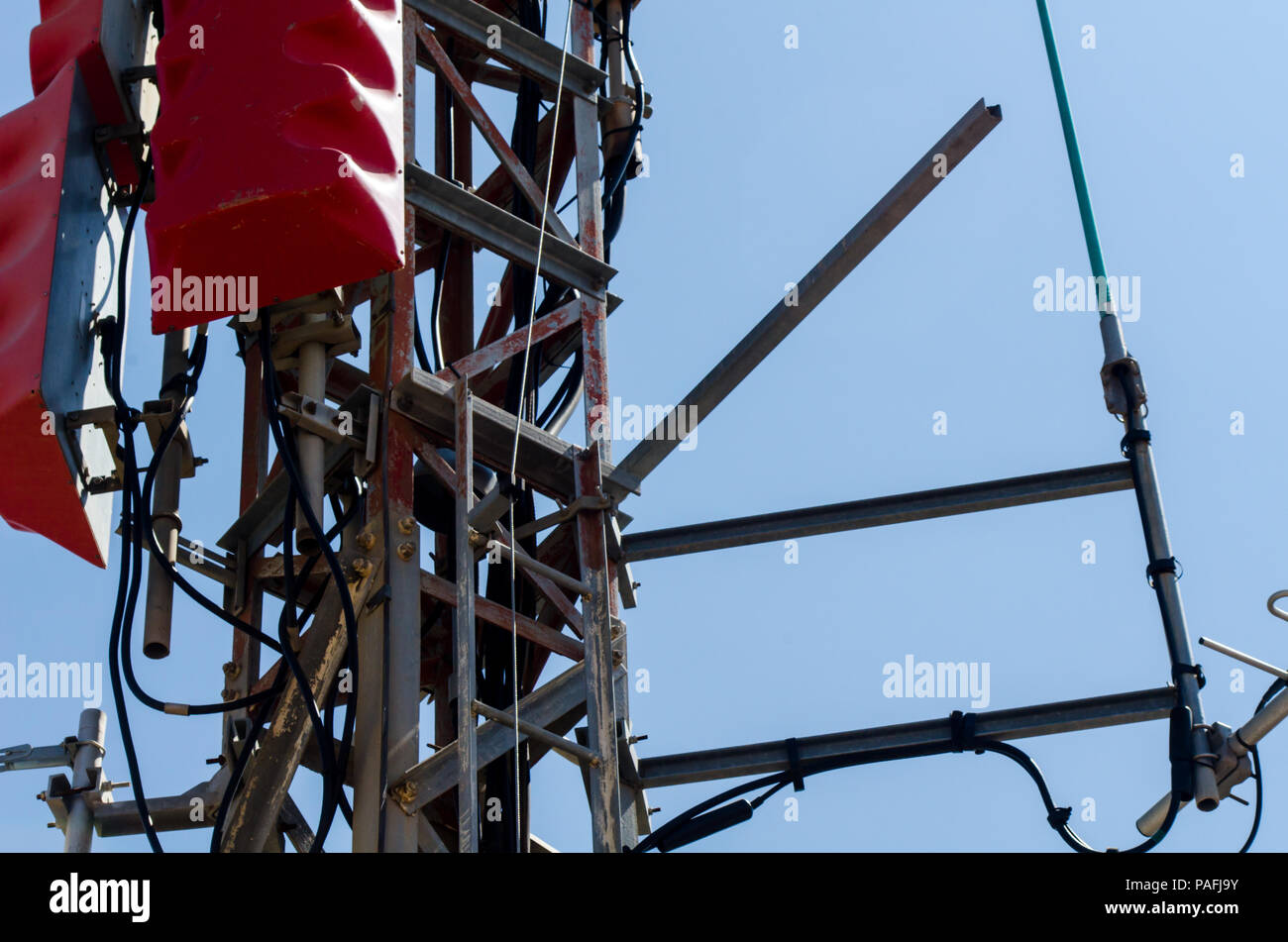 Telecommunication tower with antennas of cellular communication and ...