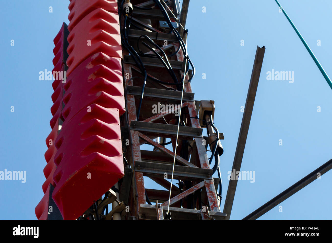 Telecommunication tower with antennas of cellular communication and ...
