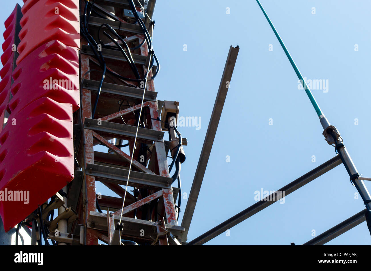 Telecommunication tower with antennas of cellular communication and ...