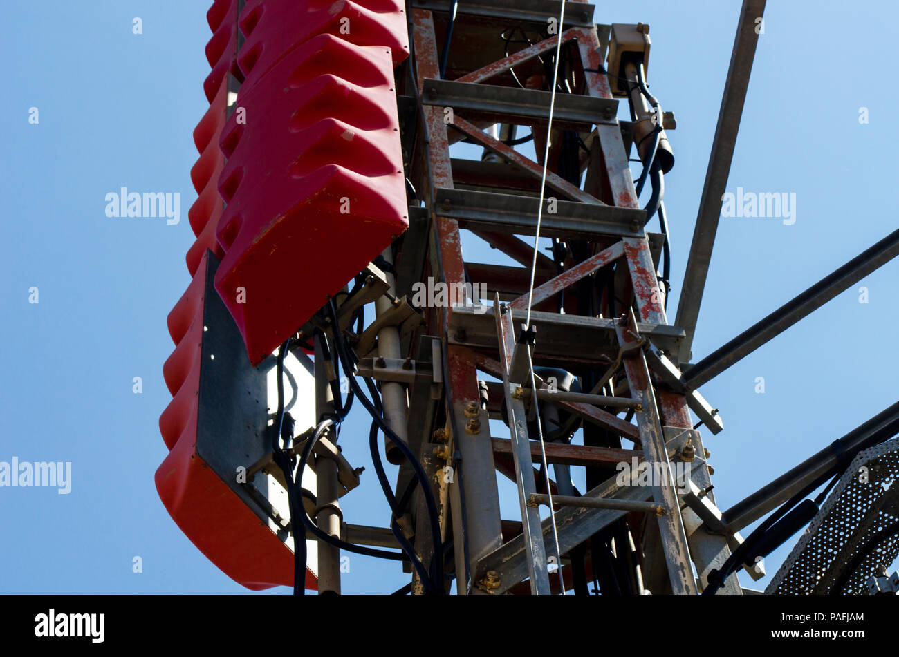 Telecommunication tower with antennas of cellular communication and ...