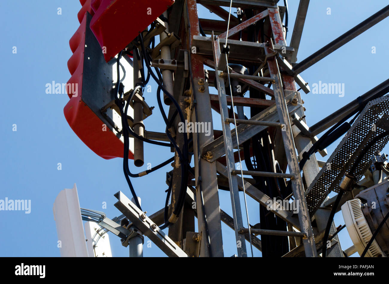 Telecommunication tower with antennas of cellular communication and ...