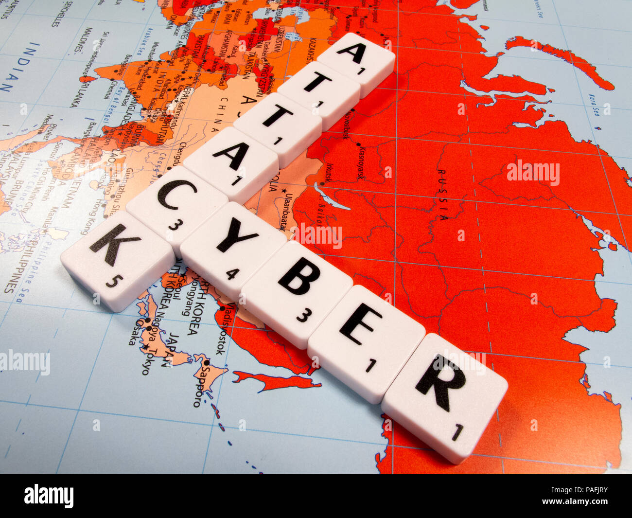representation of international cyber attack, an attempt by hackers to ...