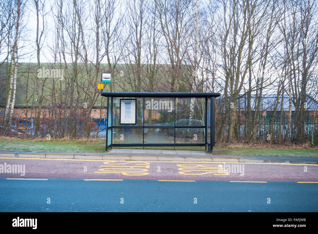 Urban bus stop Stock Photo - Alamy