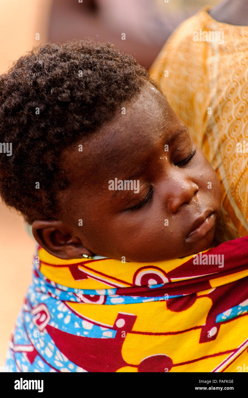 ACCRA, GHANA - MARCH 6, 2012: Unidentified Ghanaian little baby on his ...