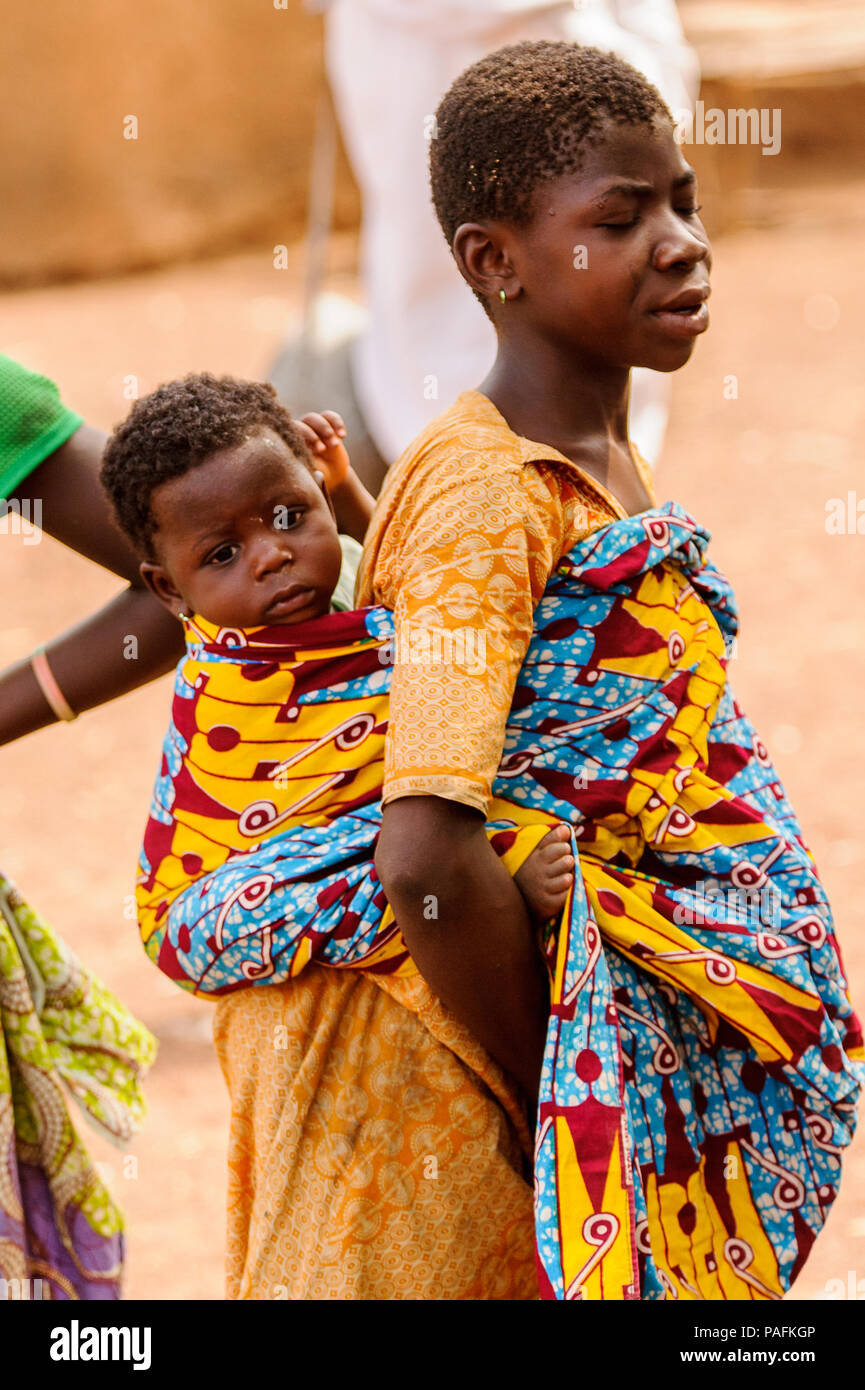 ACCRA, GHANA - MARCH 6, 2012: Unidentified Ghanaian little baby on his ...