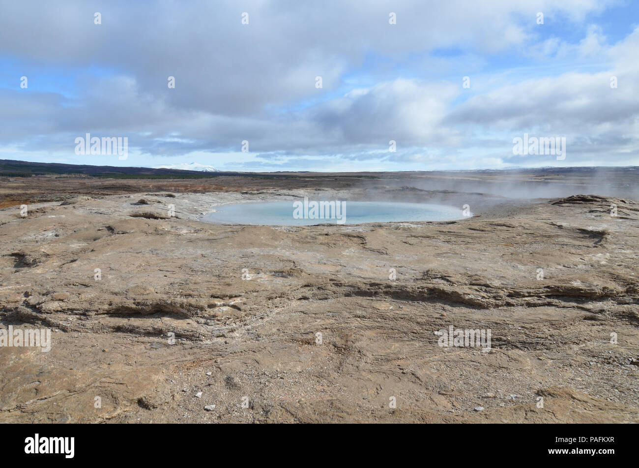 Beautiful nature view of a streaming geyser Stock Photo - Alamy