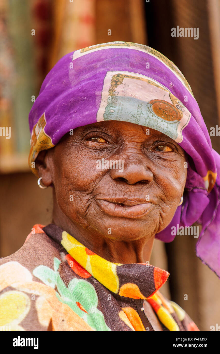 ACCRA, GHANA - MARCH 6, 2012: Unidentified Ghanaian toothless old lady ...