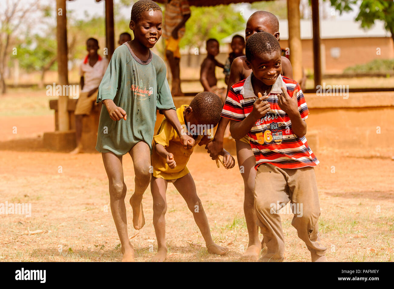 ACCRA, GHANA - MARCH 6, 2012: Unidentified Ghanaian children play ...