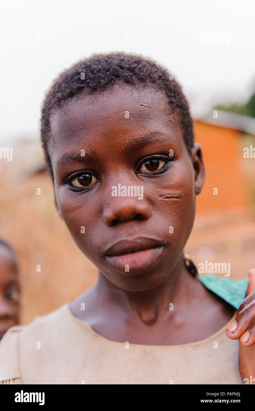 ACCRA, GHANA - MARCH 6, 2012: Unidentified Ghanaian girl in a dress in ...