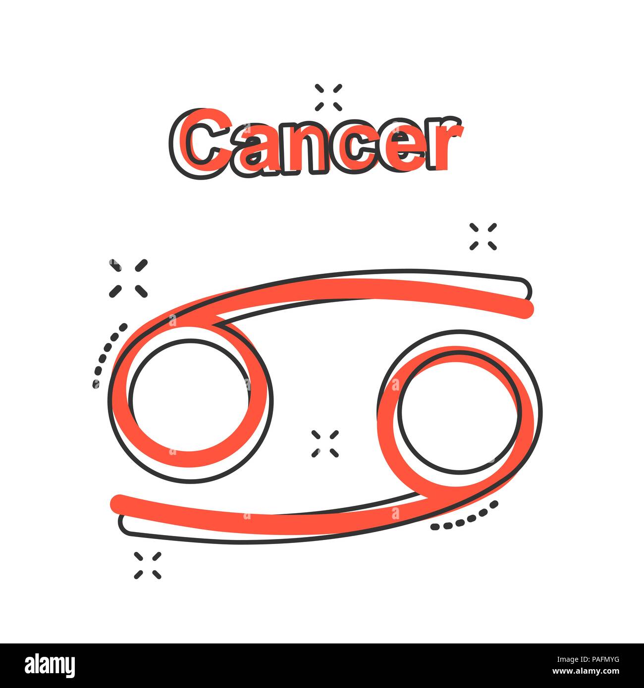 Vector cartoon cancer zodiac icon in comic style. Astrology sign ...
