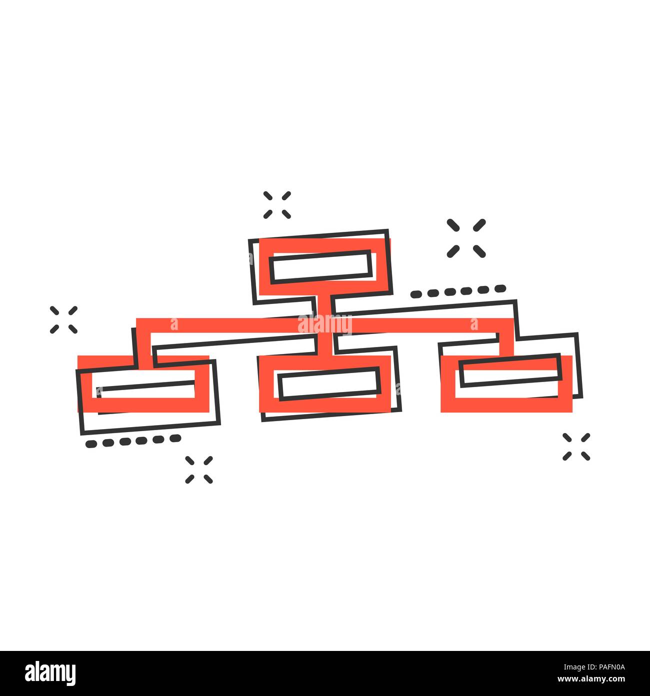 Vector cartoon structure diagram icon in comic style. Chart ...