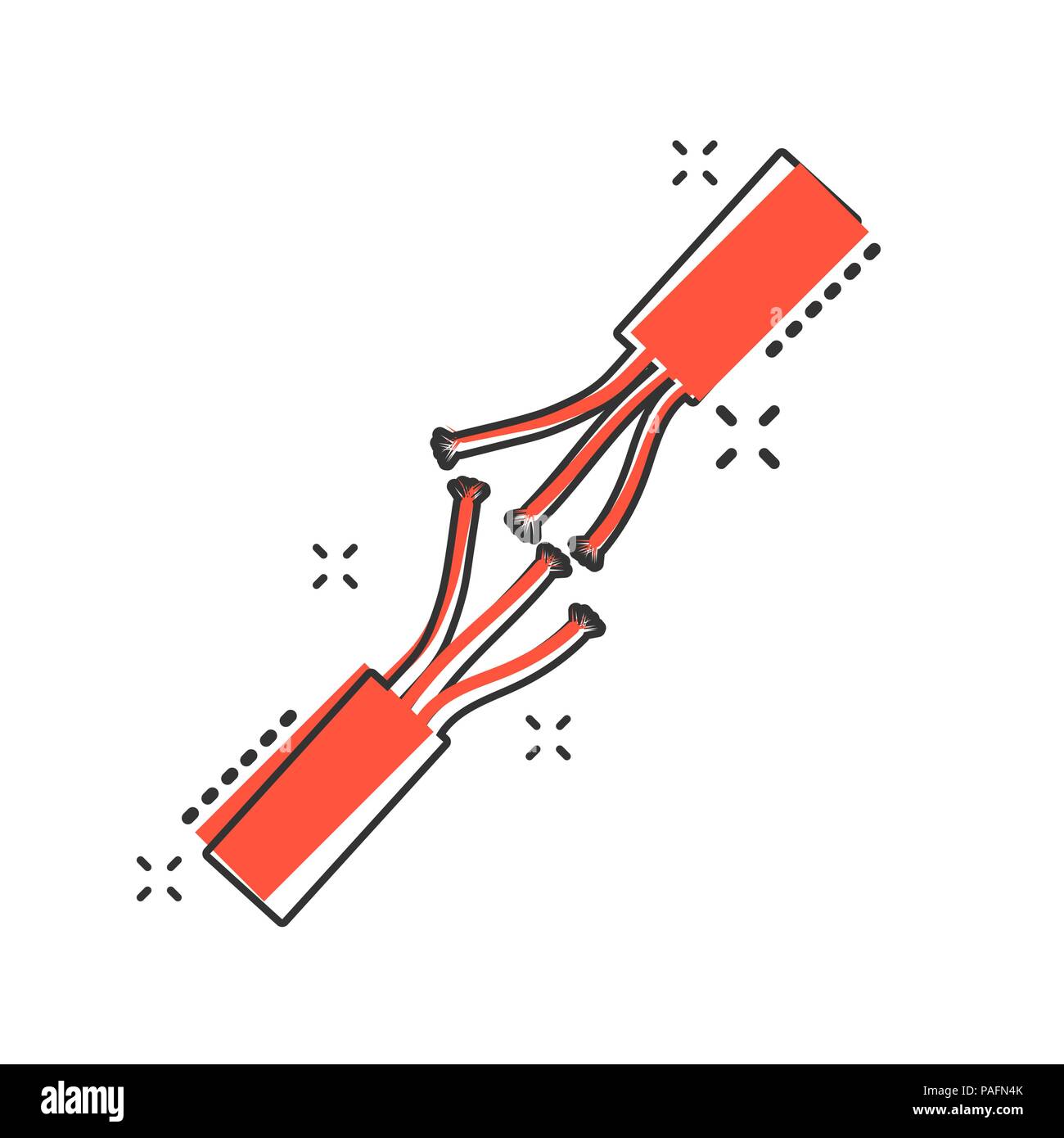 Vector cartoon electric plug sign icon in comic style. Power plug sign ...