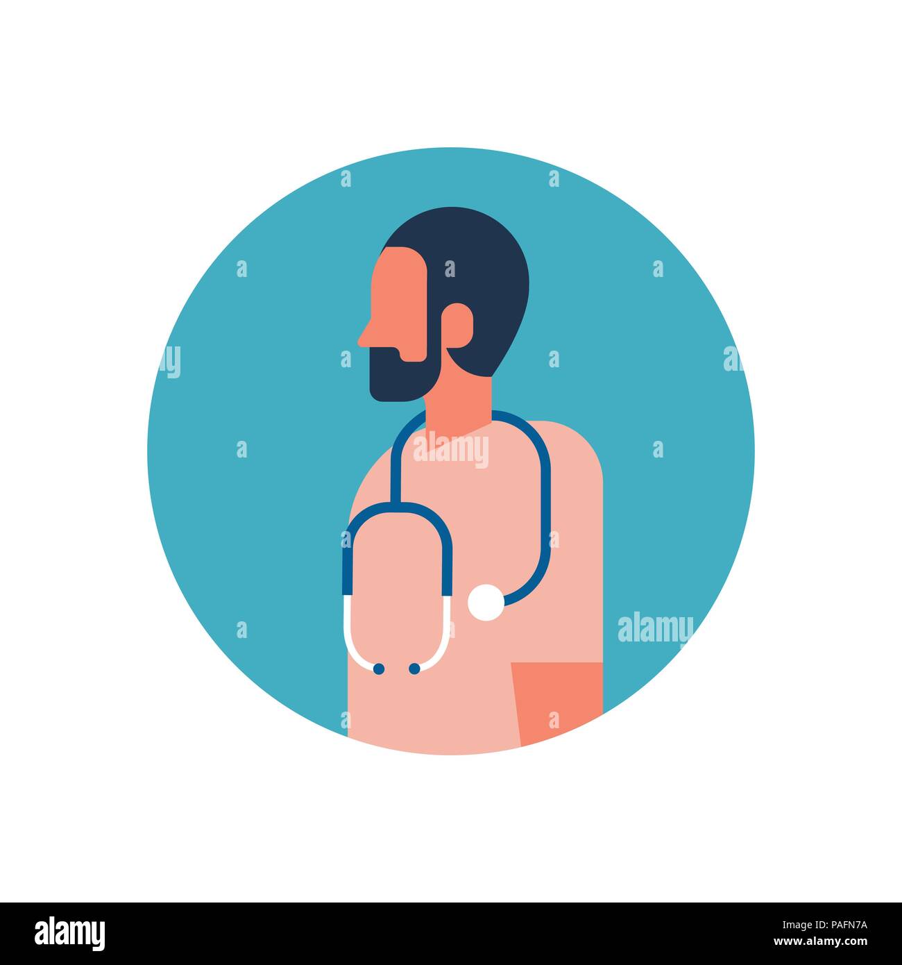 African American Man Medical Doctor Stethoscope Profile Icon Male