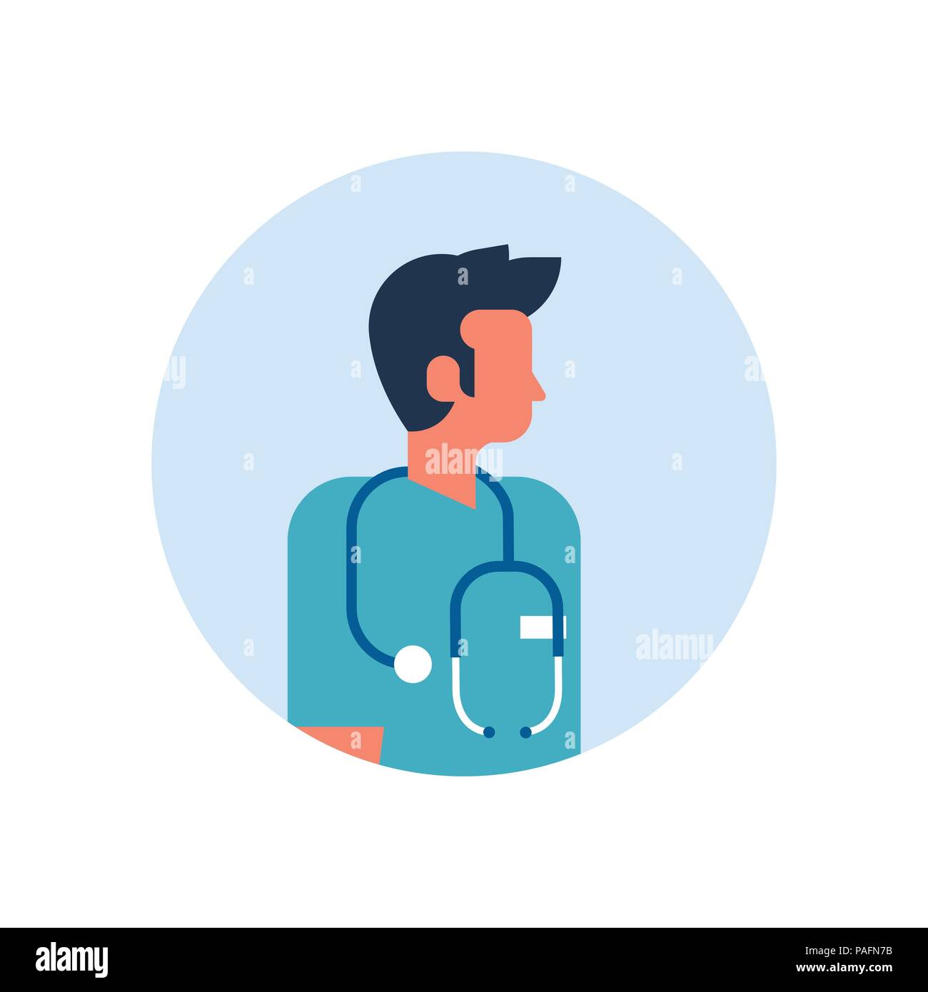 Man Medical Doctor Stethoscope Profile Icon Male Avatar Portrait