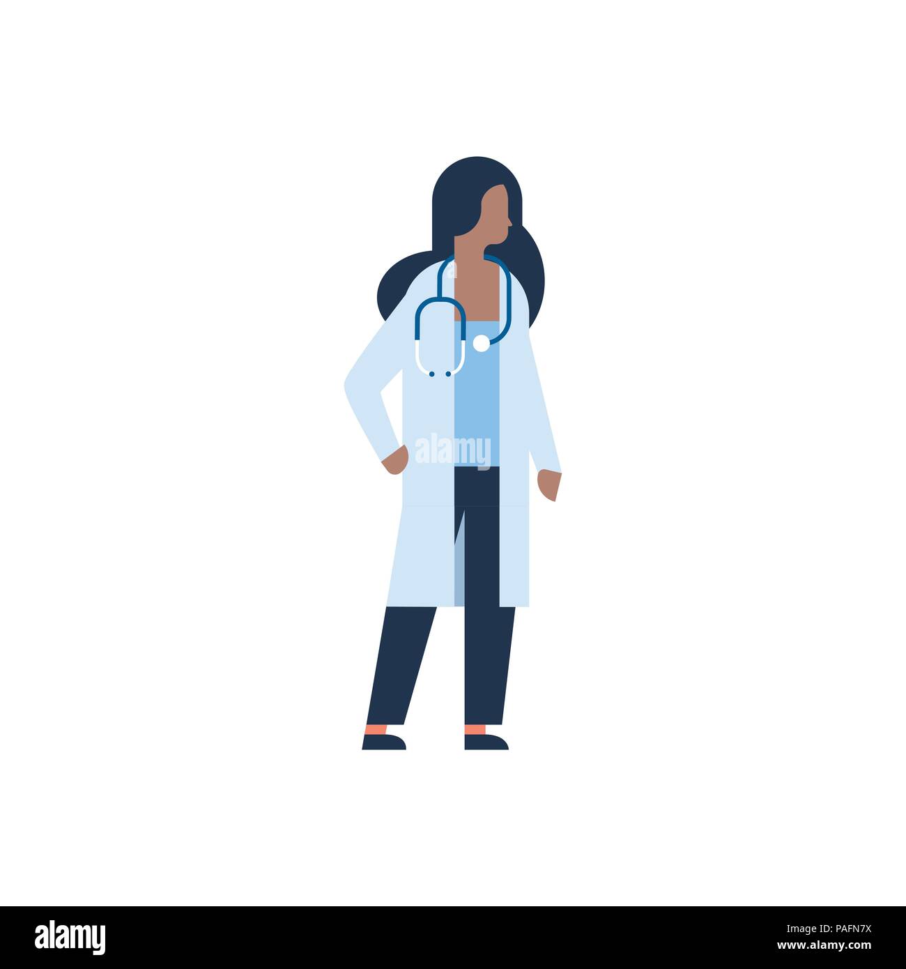 African American Woman Medical Doctor Stethoscope Profile Icon Female