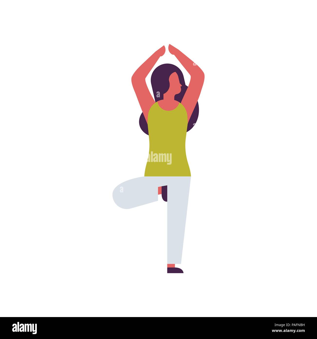 woman doing yoga exercises female cartoon character fitness activities ...