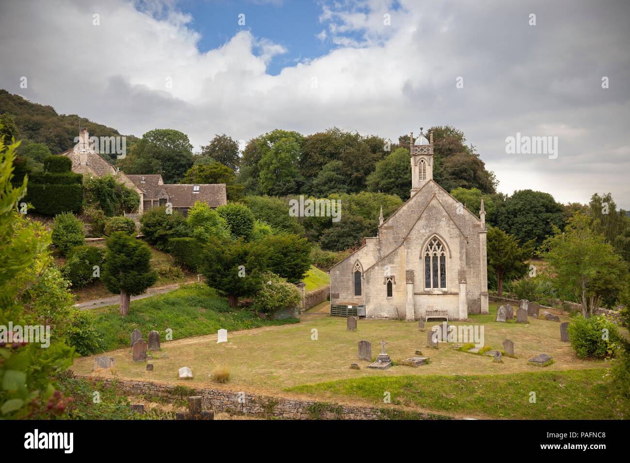 Church at Sheepscombe village, Cotswolds, Gloucestershire, England ...