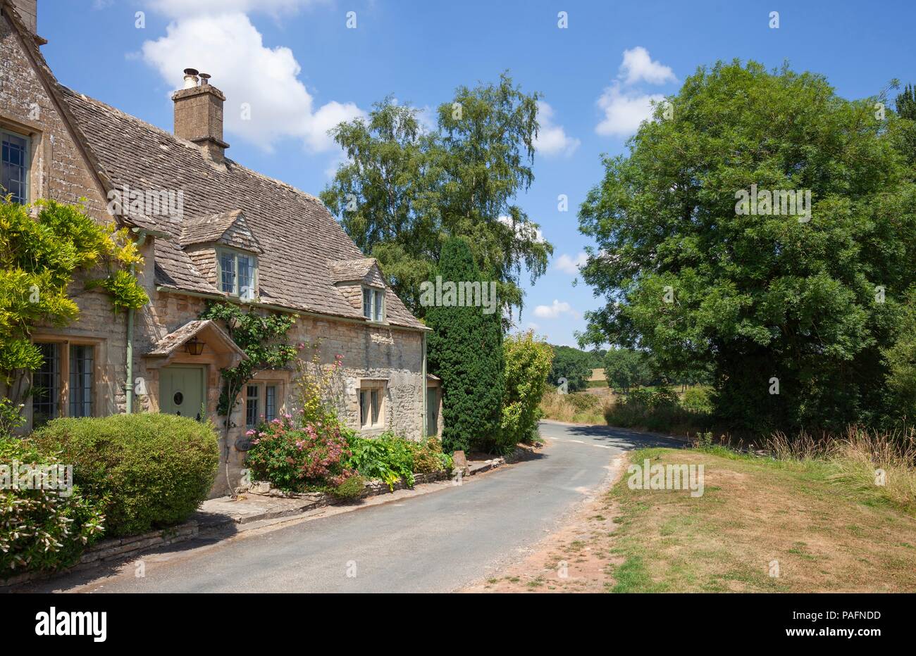 Cotswold village of Little Barrington, Gloucestershire, England Stock ...
