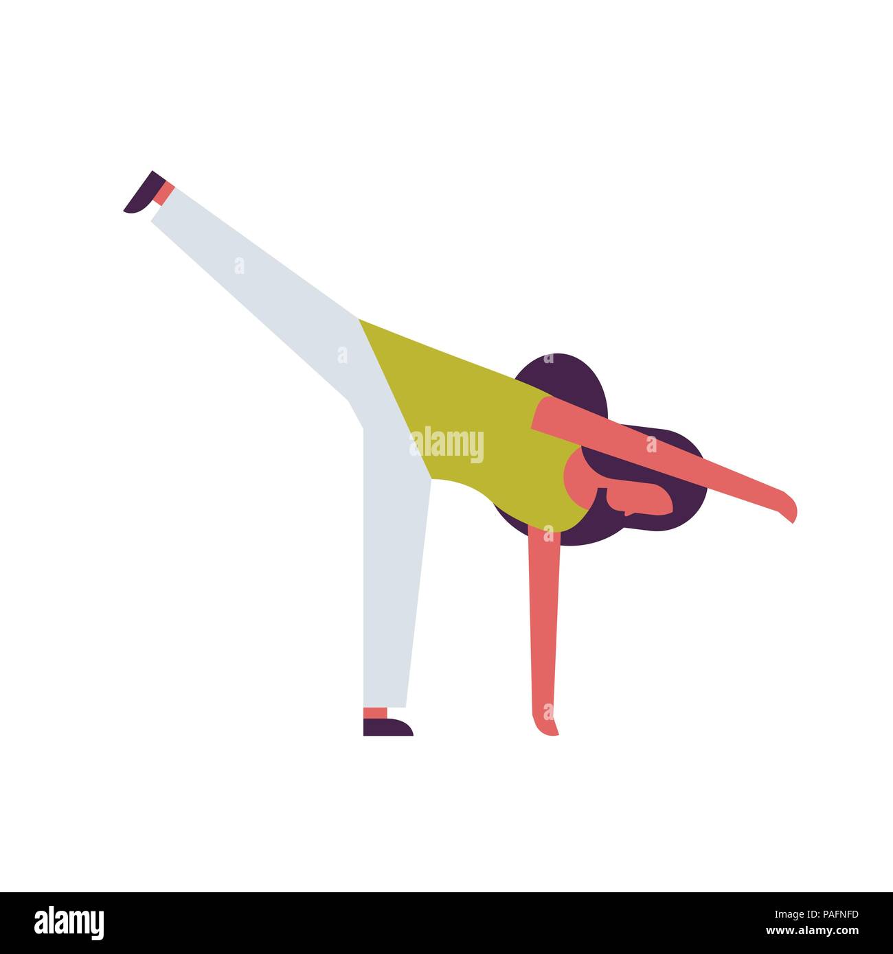 woman doing yoga exercises female cartoon character fitness activities ...