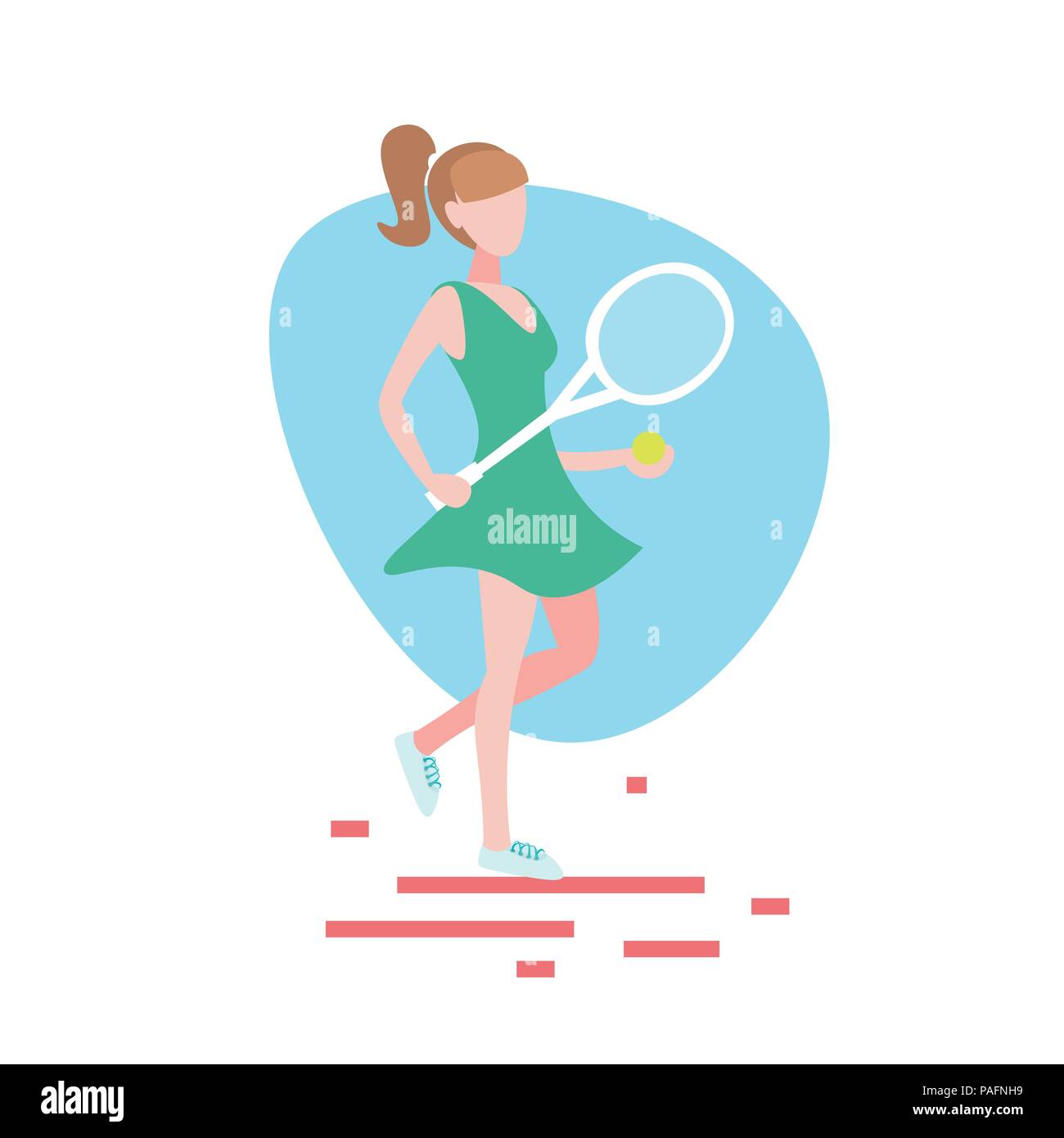 woman tennis player hold racket white background female sport activity ...