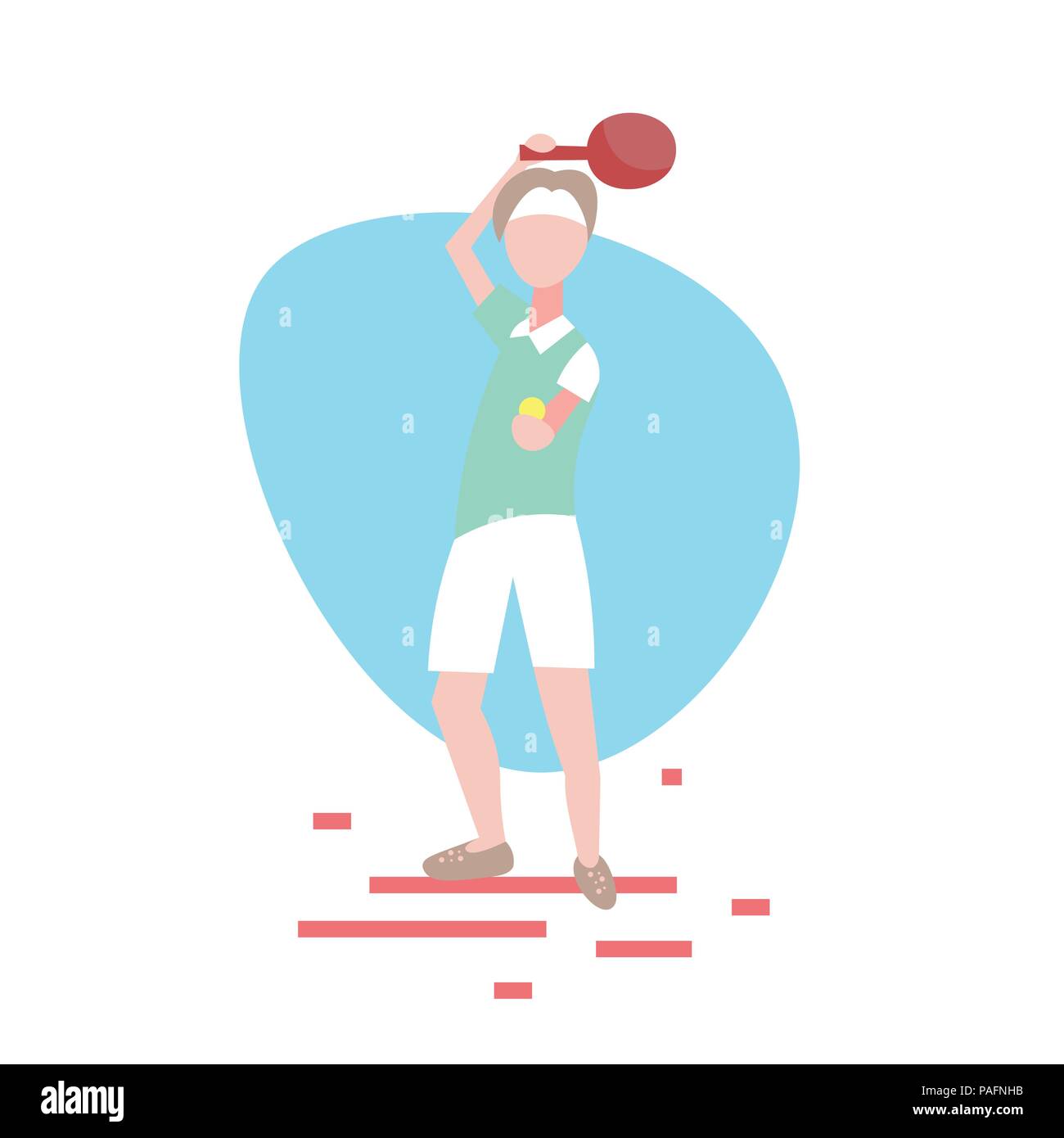 man ping pong player hold racket white background male sport activity ...