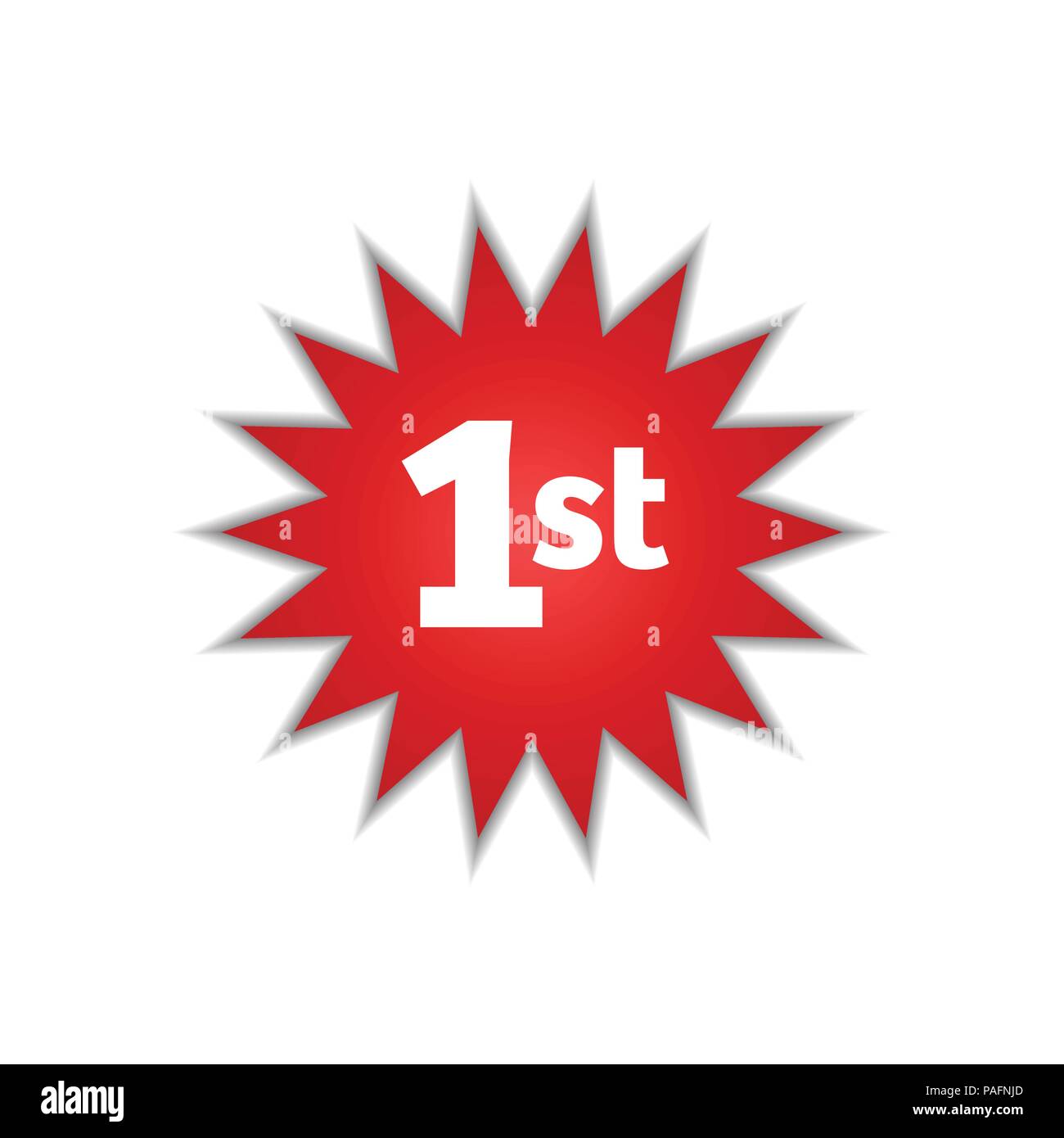 sign number one first circular star icon isolated sticker badge logo ...