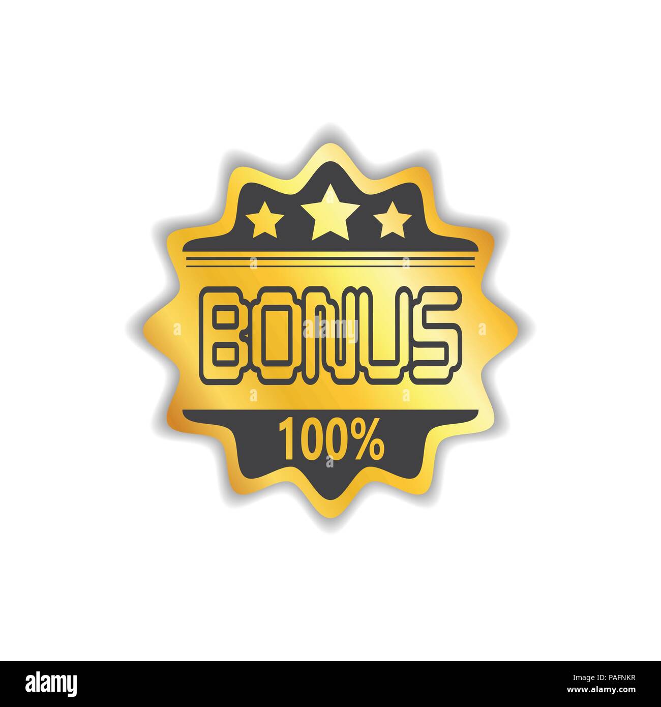 bonus circular golden medal icon isolated sticker badge logo design ...