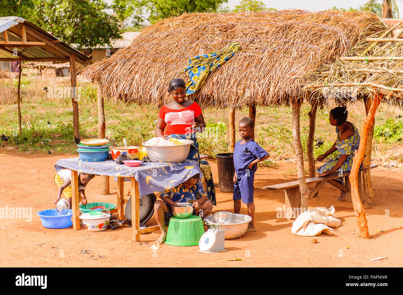 KARA, TOGO - MARCH 7, 2012: Unidentified Togolese people work at the ...