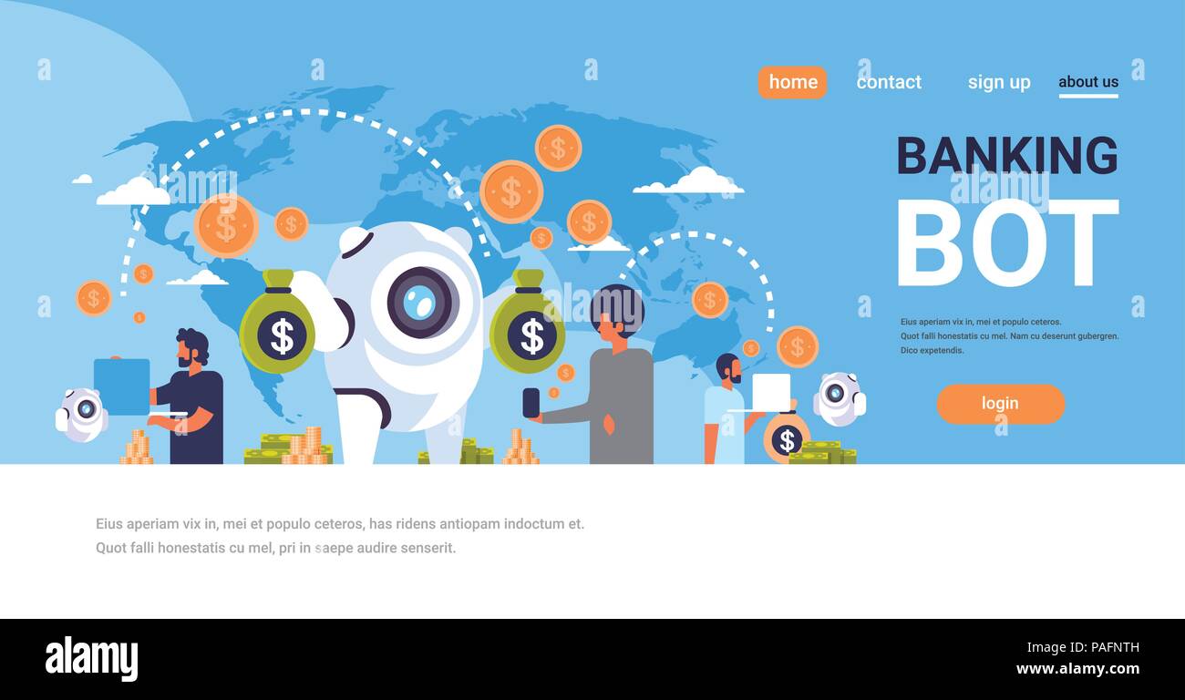 electronic money banking bot people using e-payment application dollar ...