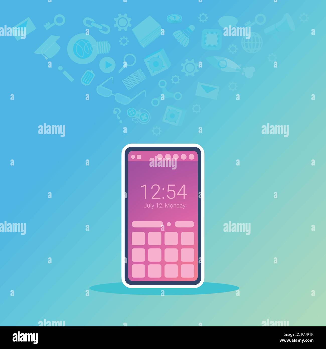mobile social media icons application interface screen concept for ...