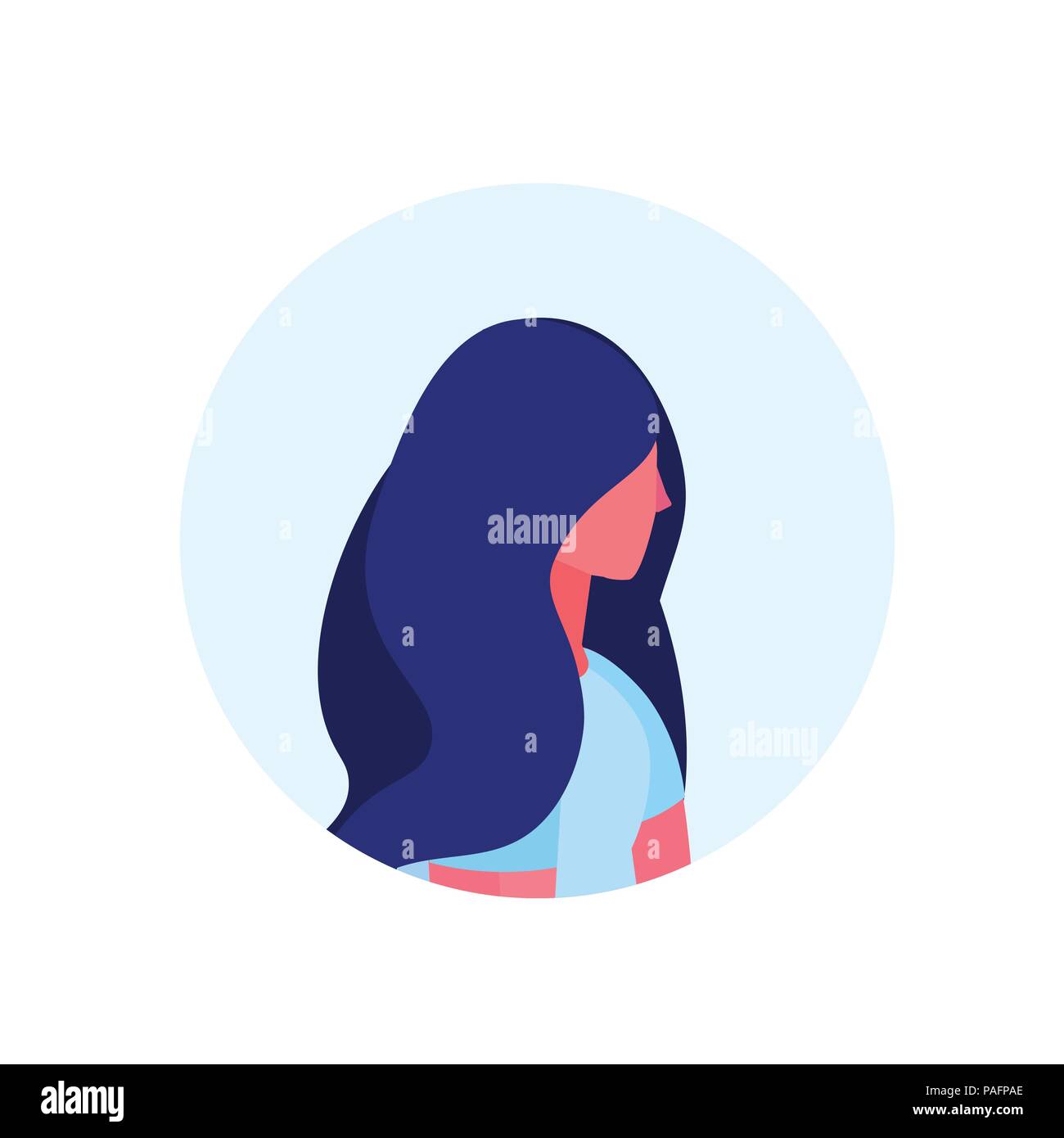 woman profile isolated avatar female cartoon character portrait flat ...