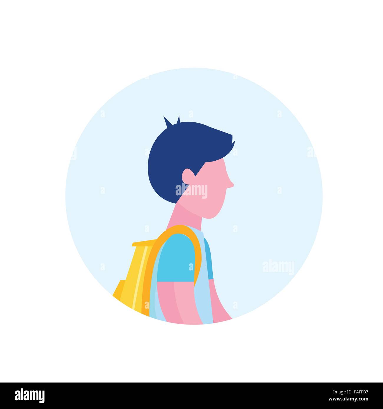 school boy profile avatar icon isolated male cartoon character portrait ...
