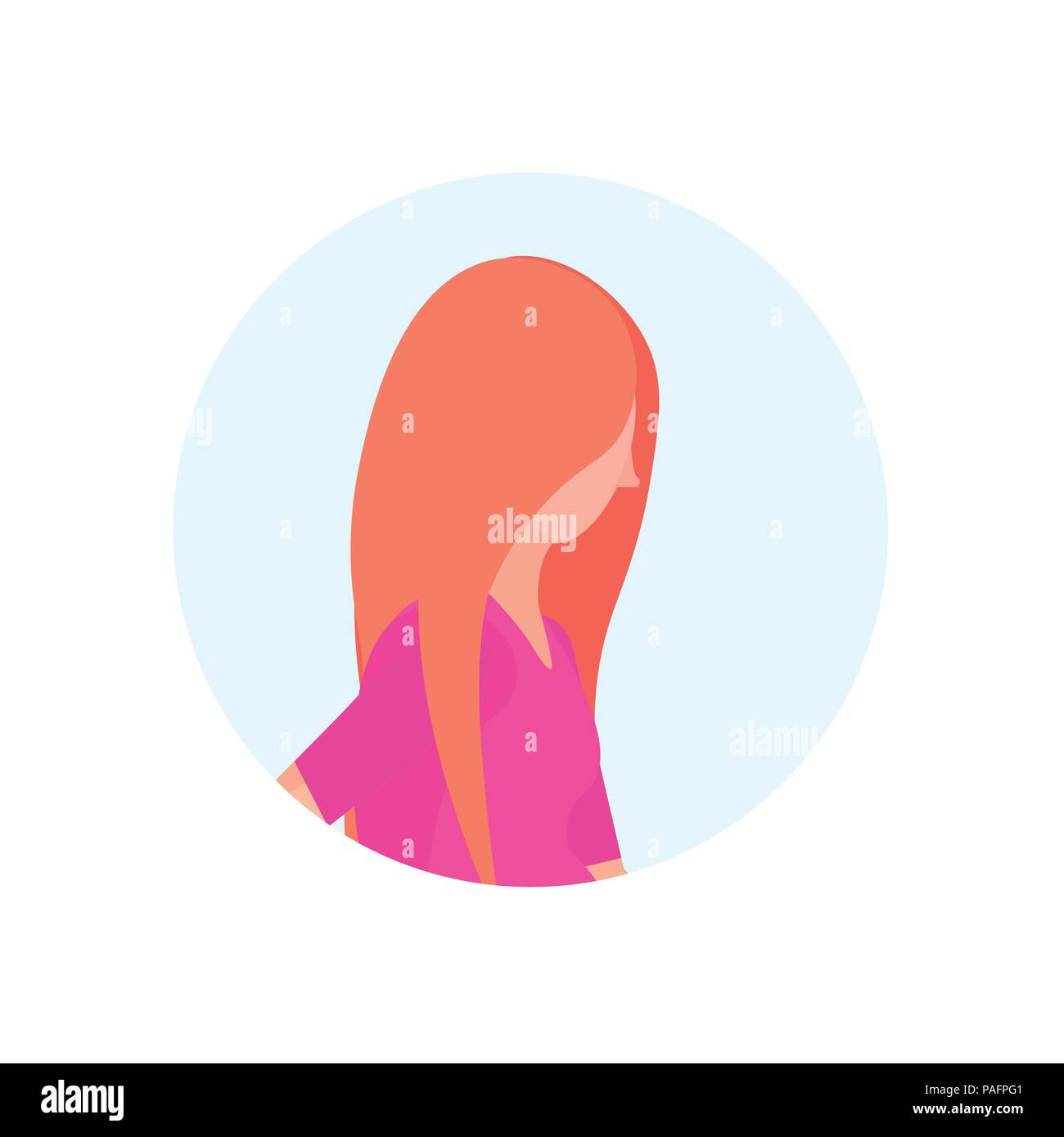 redhead woman profile avatar isolated female cartoon character portrait ...