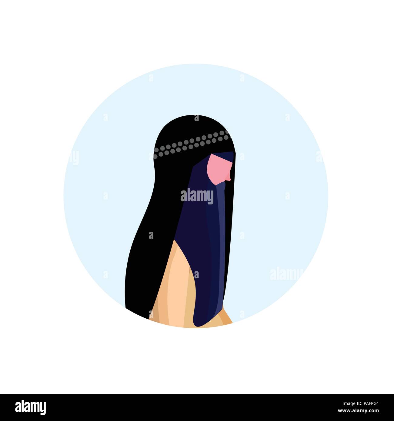 arab woman profile avatar isolated paranja female cartoon character ...
