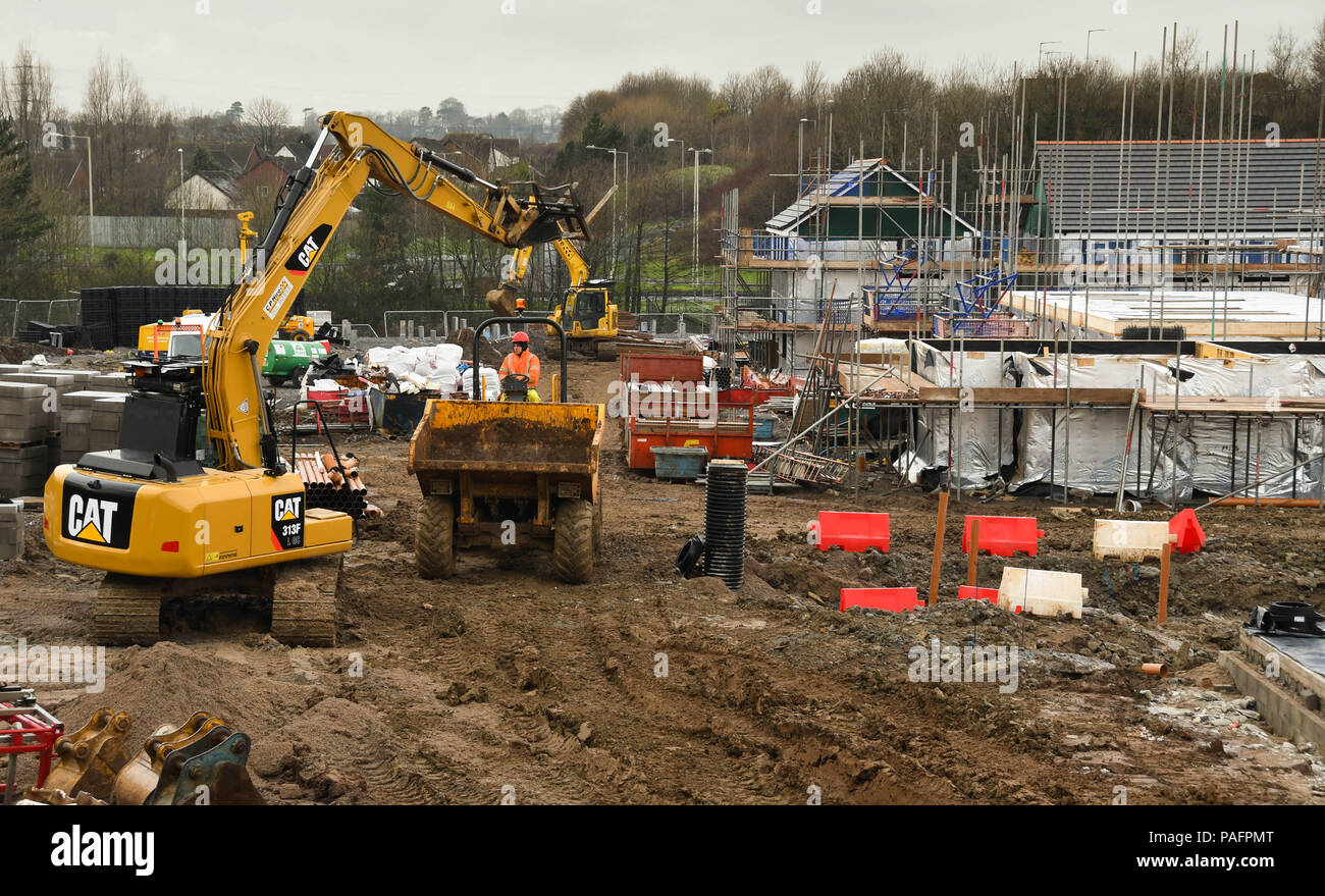 New housing development in the process of being built Stock Photo - Alamy