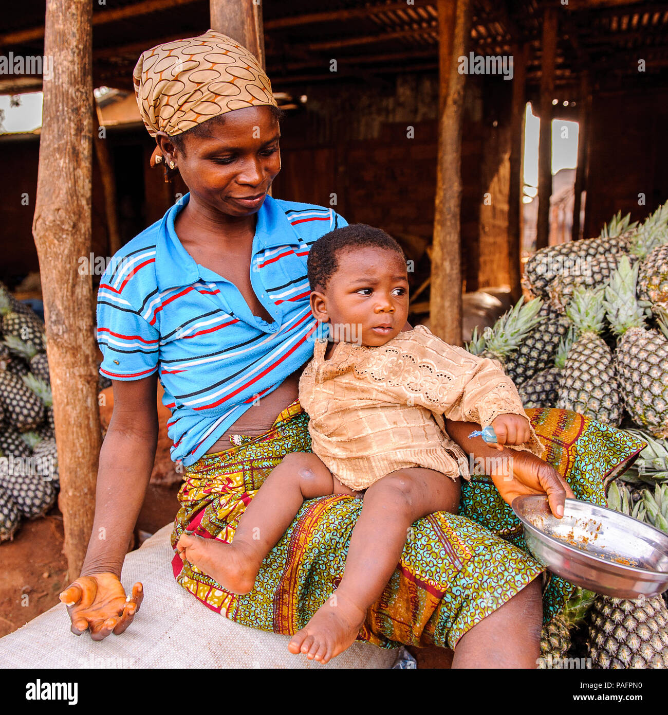 PORTO-NOVO, BENIN - MAR 8, 2012: Unidentified Beninese little little ...