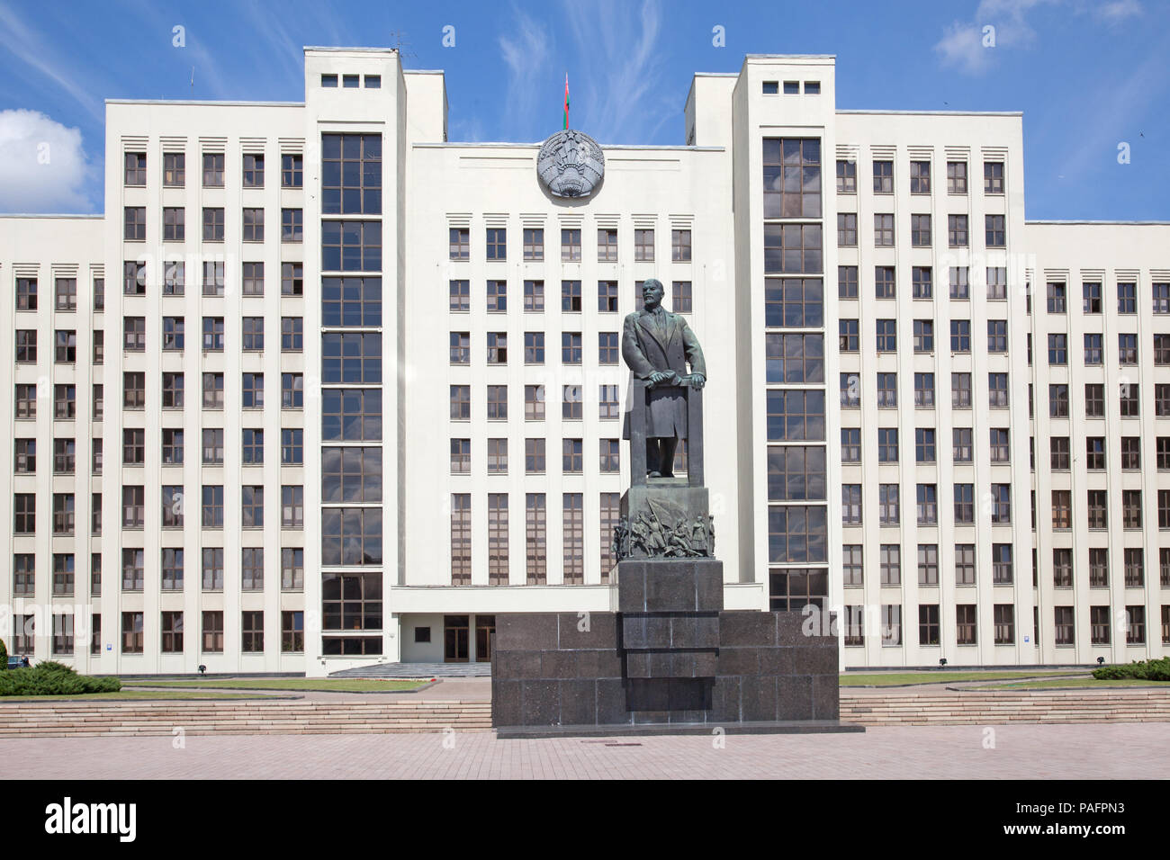 Parliament building on the Independence square in Minsk. Belarus Stock ...