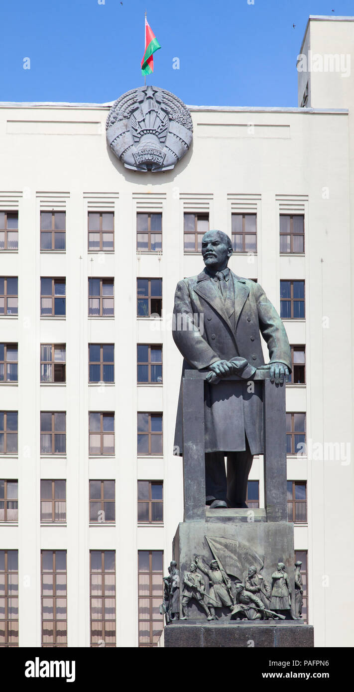 Parliament building on the Independence square in Minsk. Belarus Stock ...
