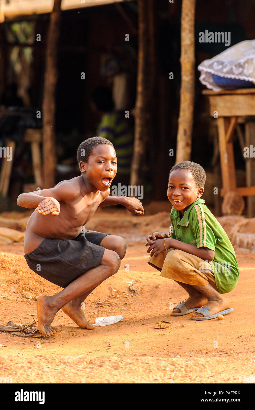 PORTO-NOVO, BENIN - MAR 8, 2012: Unidentified Beninese little children ...
