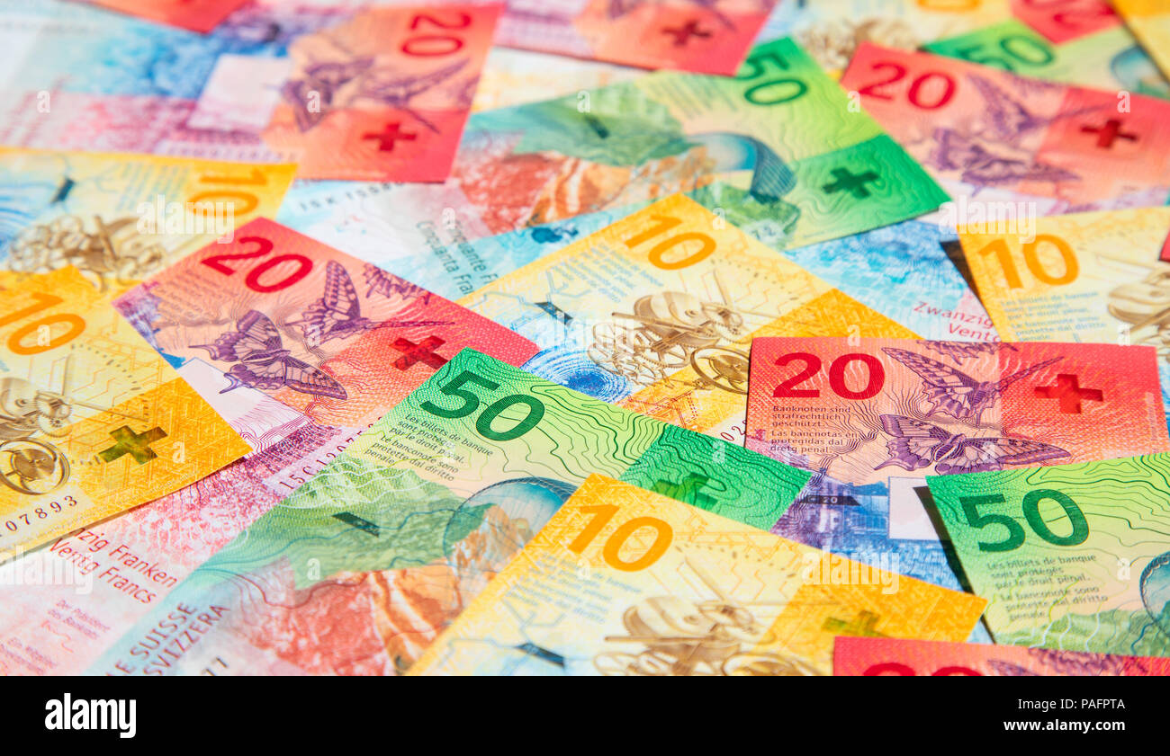 Collection of the new swiss banknotes (issued in 2017 Stock Photo - Alamy