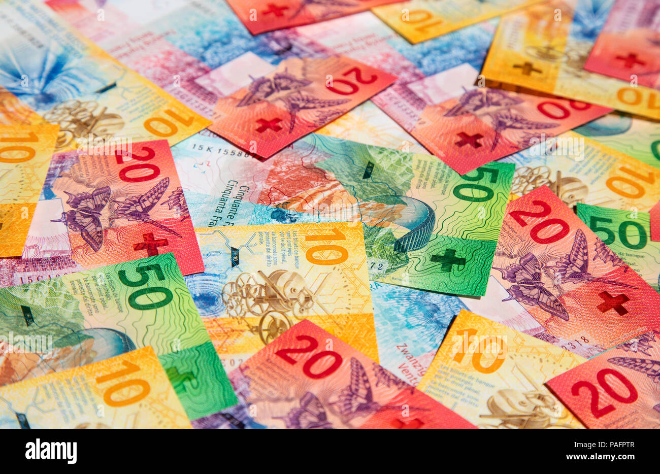 Collection of the new swiss banknotes (issued in 2017 Stock Photo - Alamy