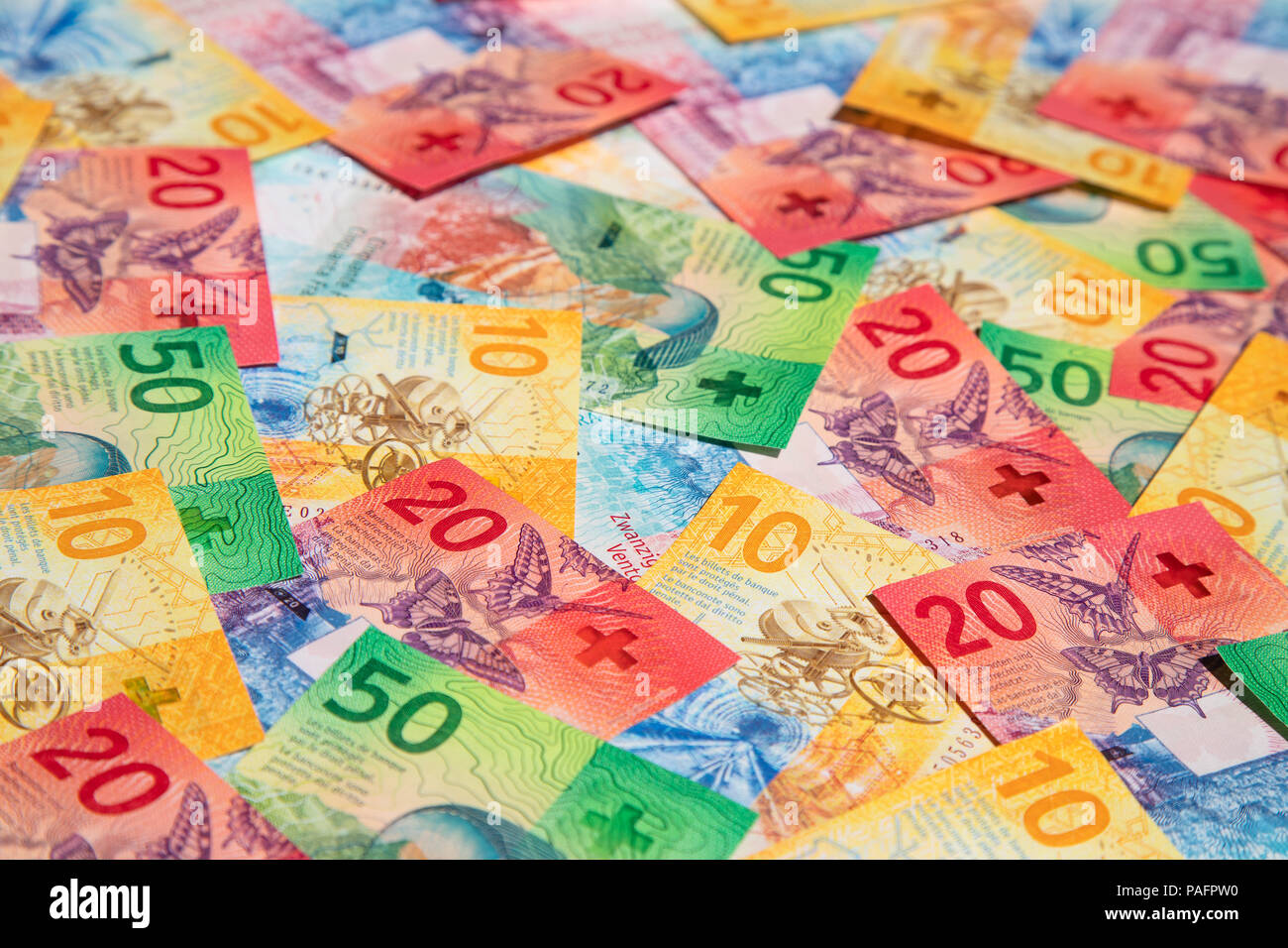 Collection of the new swiss banknotes (issued in 2017 Stock Photo - Alamy
