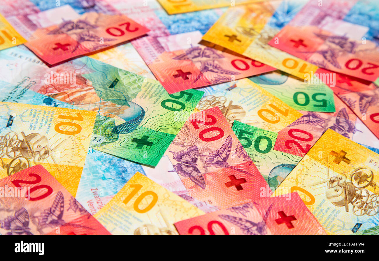 Collection of the new swiss banknotes (issued in 2017 Stock Photo - Alamy