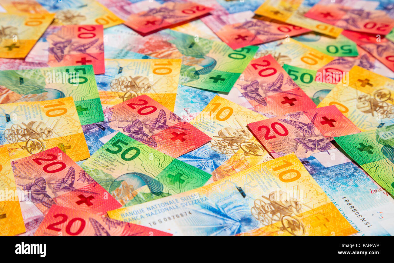 Collection of the new swiss banknotes (issued in 2017 Stock Photo - Alamy
