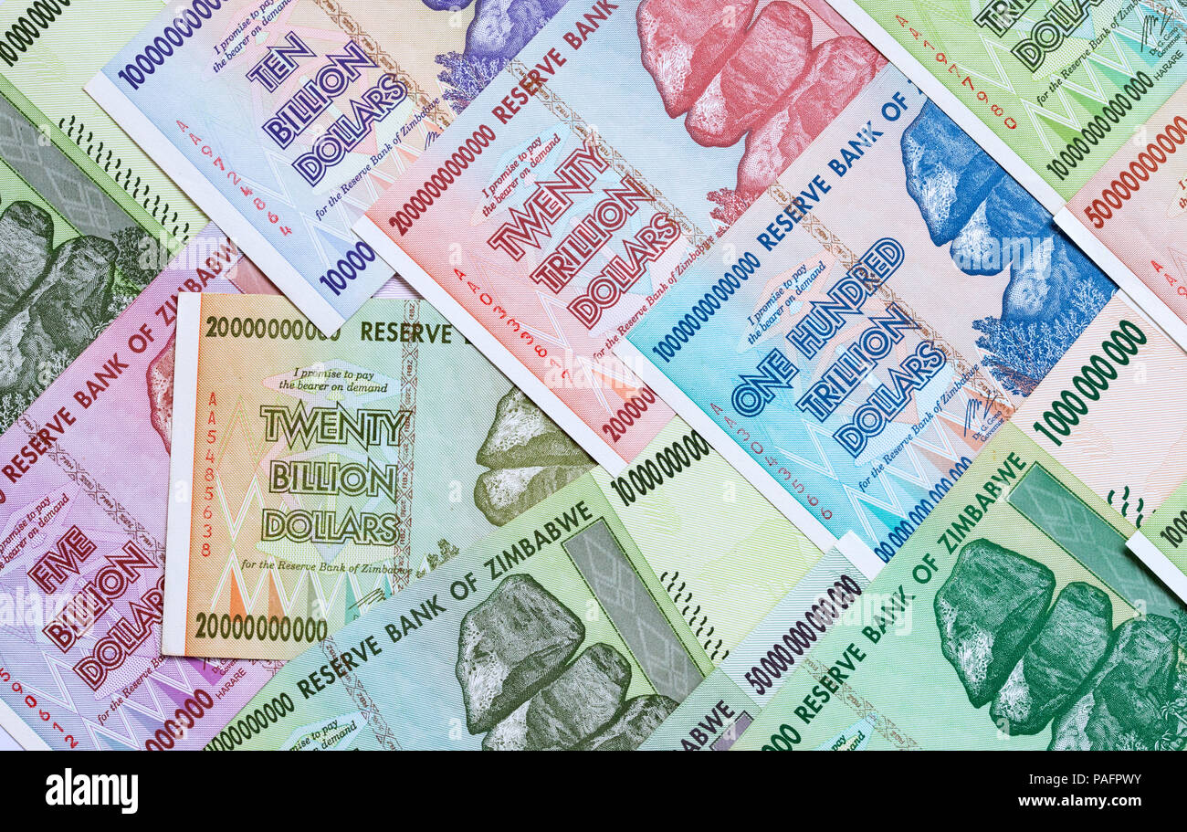 Banknotes of Zimbabwe after hyperinflation Stock Photo - Alamy