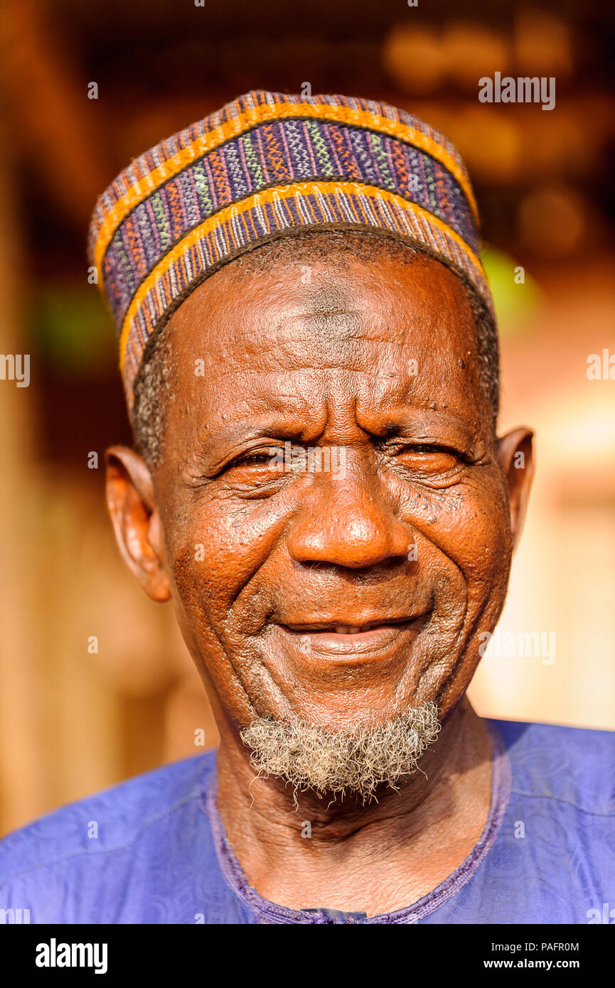 PORTO-NOVO, BENIN - MAR 8, 2012: Portrait of Unidentified Beninese old ...