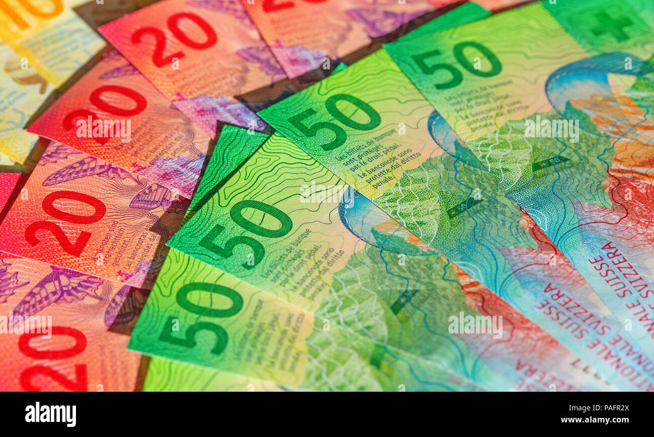 Collection of the new swiss banknotes (issued in 2017 Stock Photo - Alamy