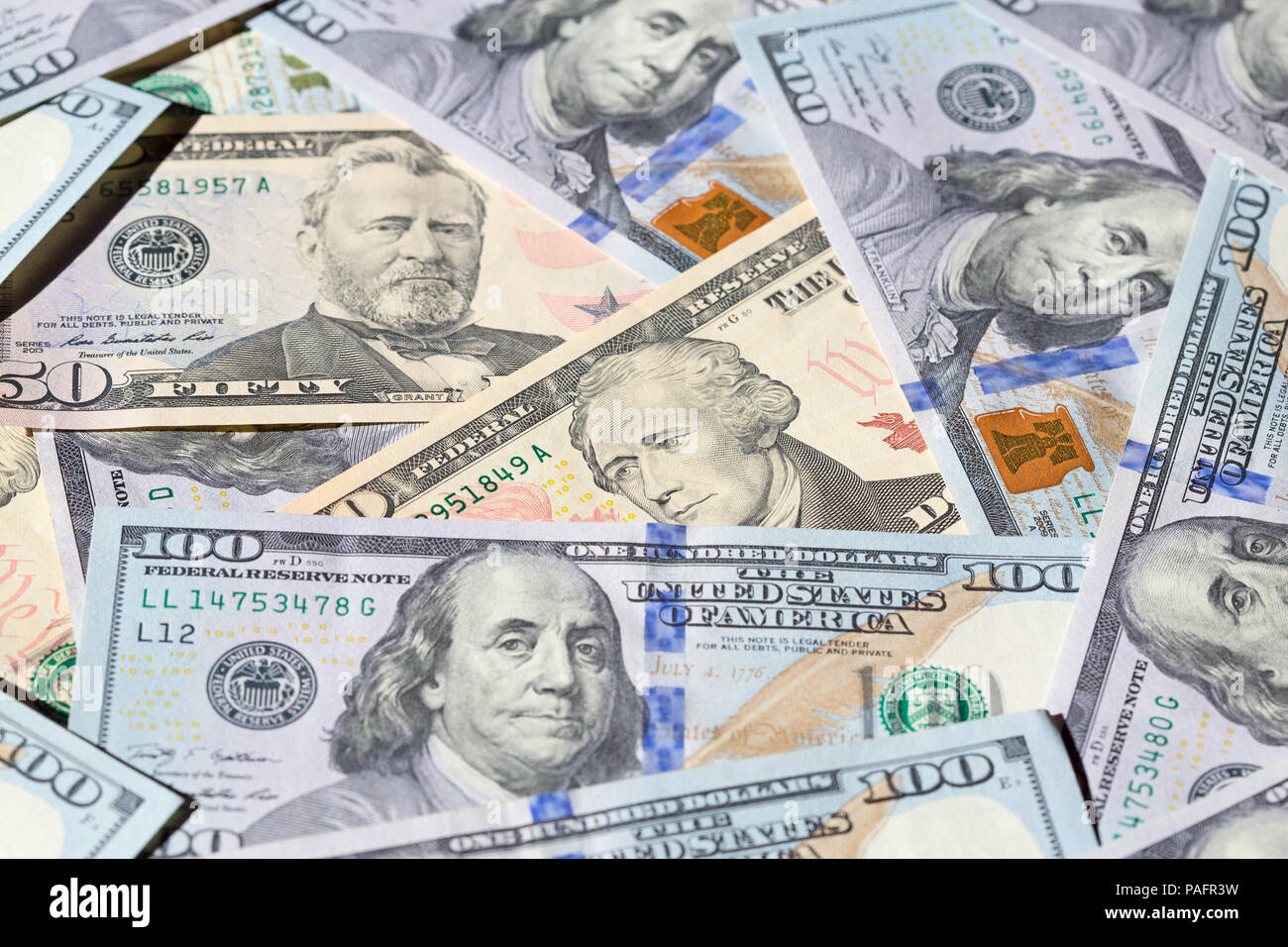 various US dollar banknote collection Stock Photo - Alamy