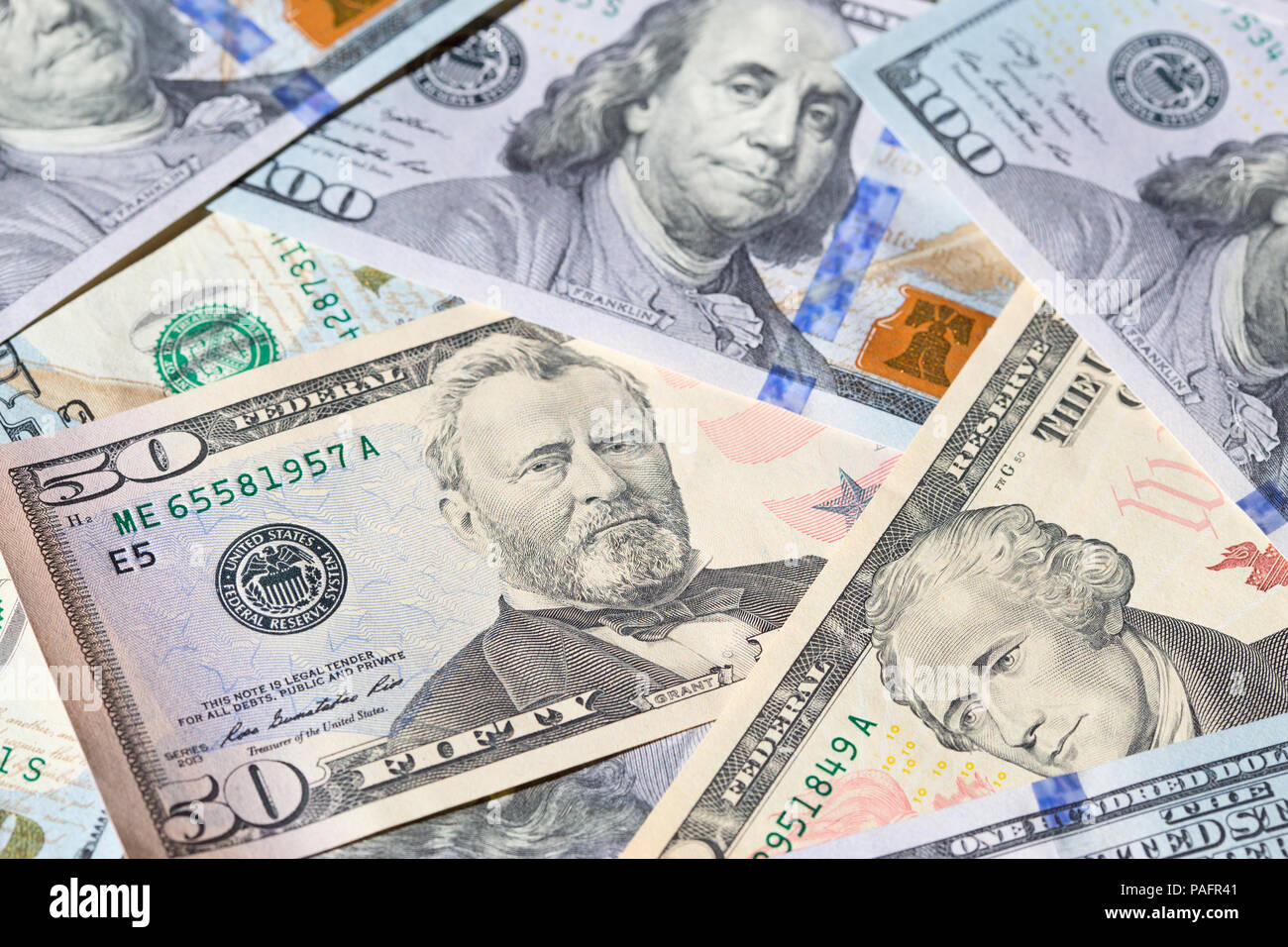 various US dollar banknote collection Stock Photo - Alamy