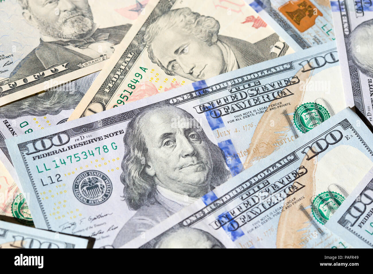 various US dollar banknote collection Stock Photo - Alamy